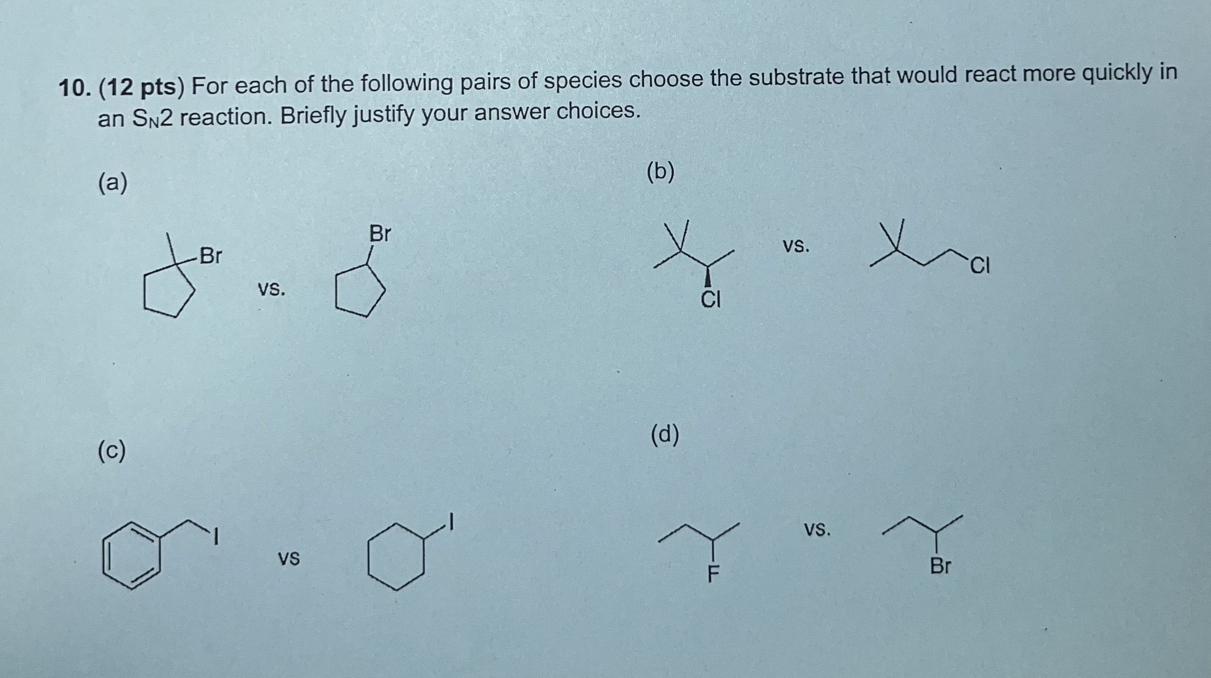 Solved 10. (12 ﻿pts) ﻿For each of the following pairs of | Chegg.com
