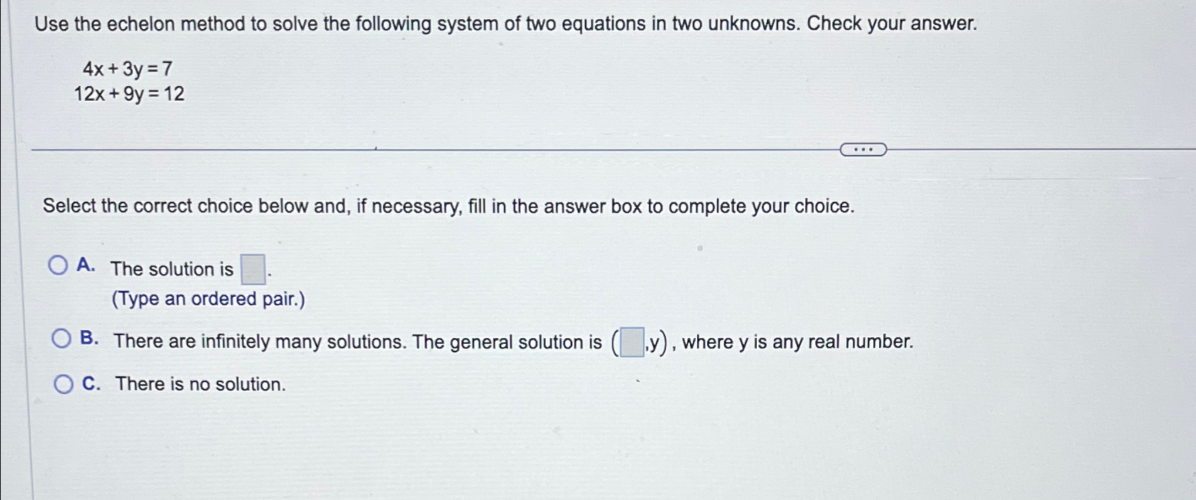Solved Use the echelon method to solve the following system | Chegg.com