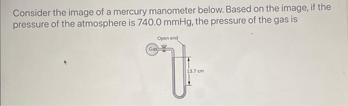 Solved Consider the image of a mercury manometer below. | Chegg.com