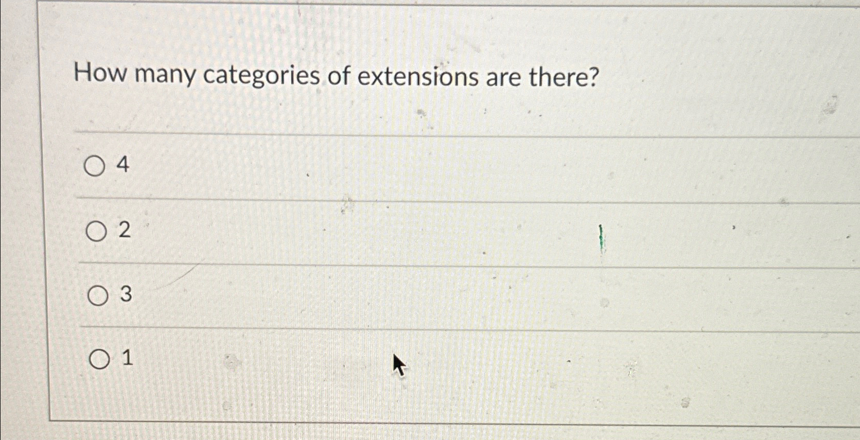 Solved How many categories of extensions are there?4231 | Chegg.com