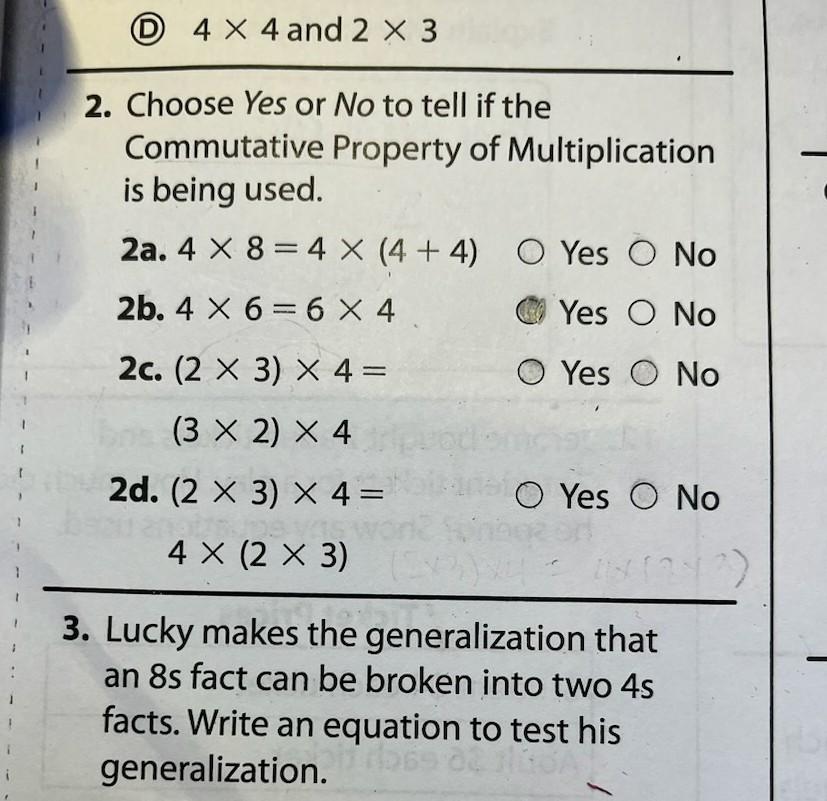 Solved 2. Choose Yes or No to tell if the Commutative | Chegg.com