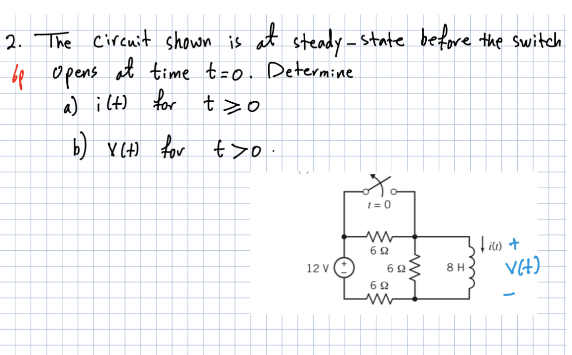 Solved The circuit shown is at steady-state before the | Chegg.com