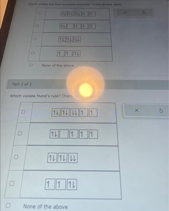 Solved Which violate the Pauli exclusion principle? Check | Chegg.com