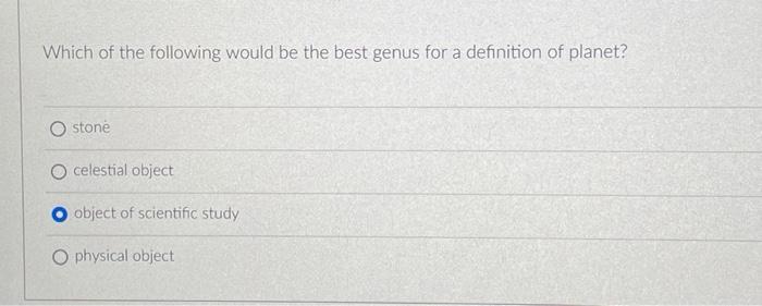 Which of the following would be the best genus for a | Chegg.com