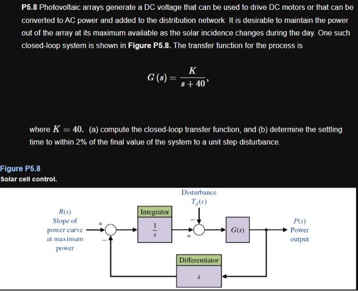 Solved P5.8 Photovoltaic arrays generate a DC voltage that | Chegg.com