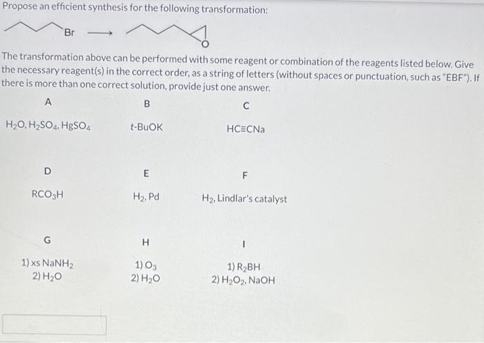 Solved Propose an efficient synthesis for the following | Chegg.com
