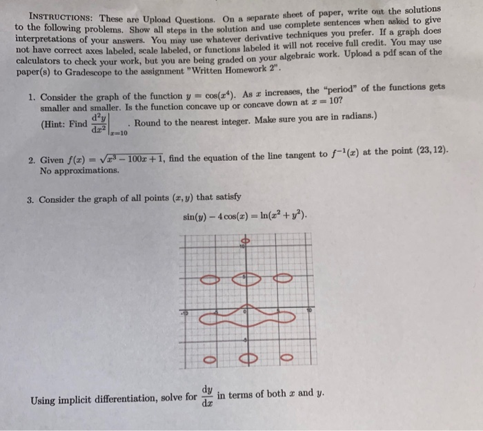 Solved INSTRUCTIONS: These are Upload Questions. On a | Chegg.com