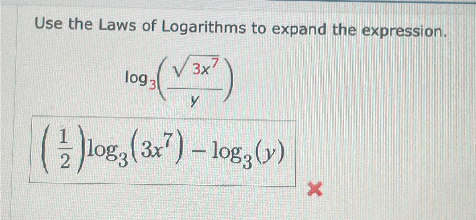 Solved Use the Laws of Logarithms to expand the | Chegg.com
