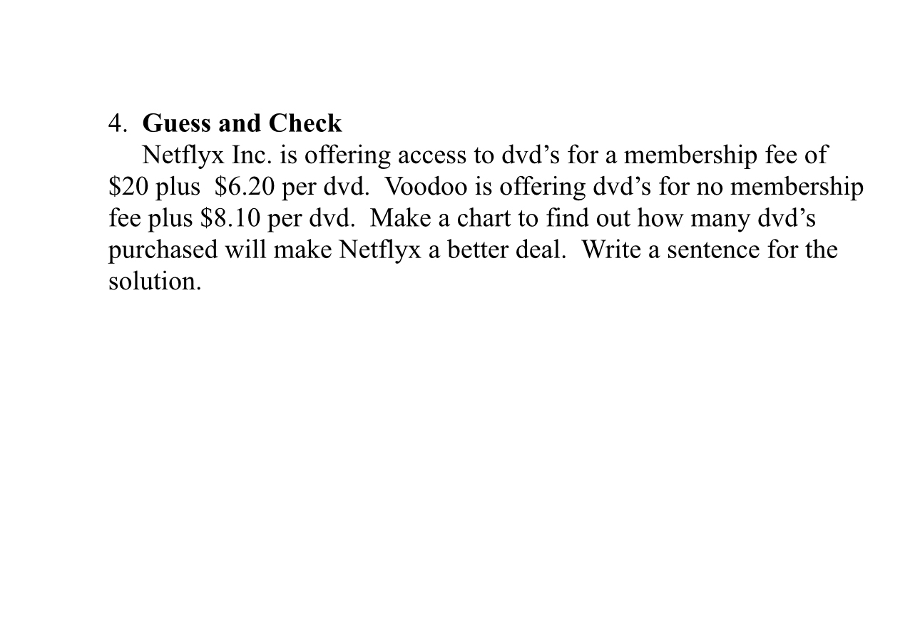 Solved Guess and CheckNetflyx Inc. is offering access to | Chegg.com