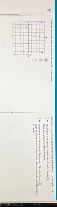 Solved Determine the domain and the range of the function | Chegg.com