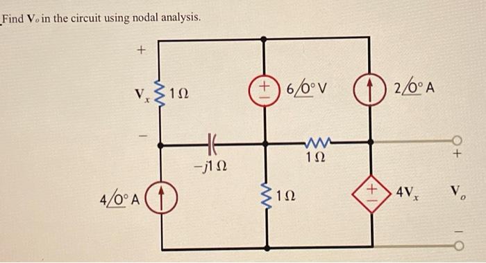 Solved Find Vo in the circuit using nodal analysis. | Chegg.com