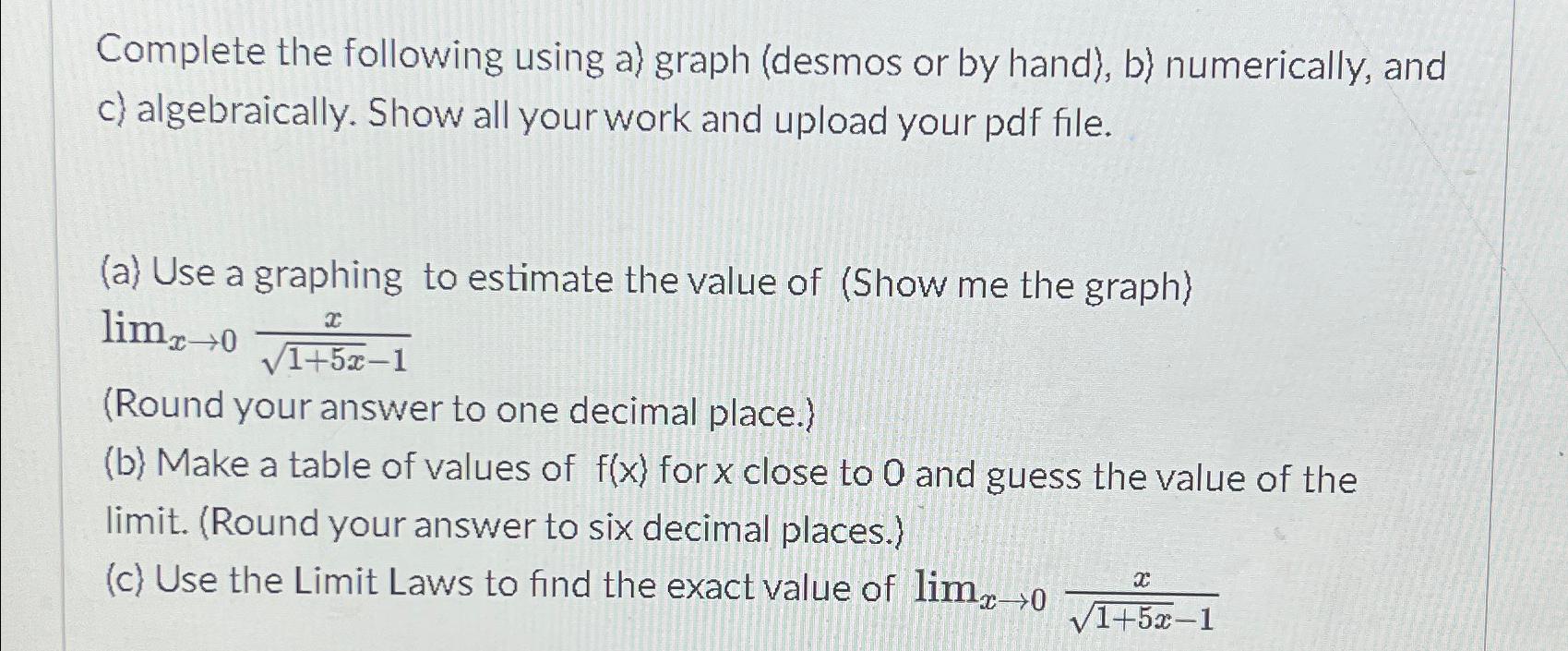 Solved Complete the following using a) ﻿graph (desmos or by | Chegg.com