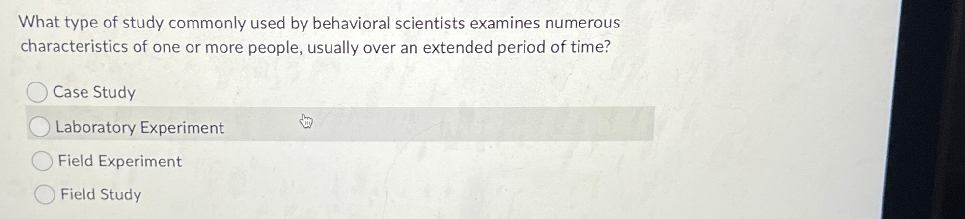 Solved What type of study commonly used by behavioral | Chegg.com