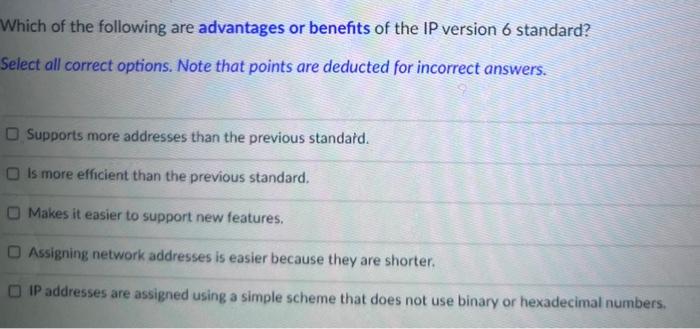 Solved Which of the following are advantages or benefits of | Chegg.com