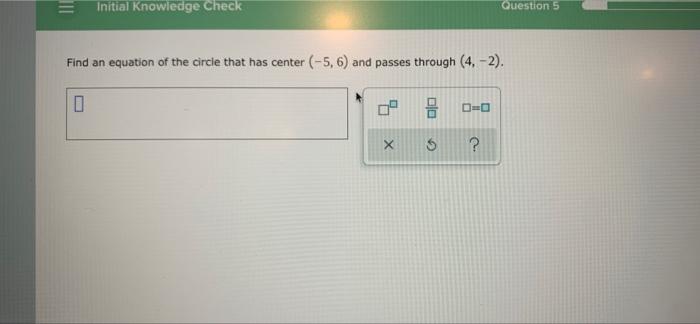 Solved Initial Knowledge Check Question 5 Find an equation | Chegg.com