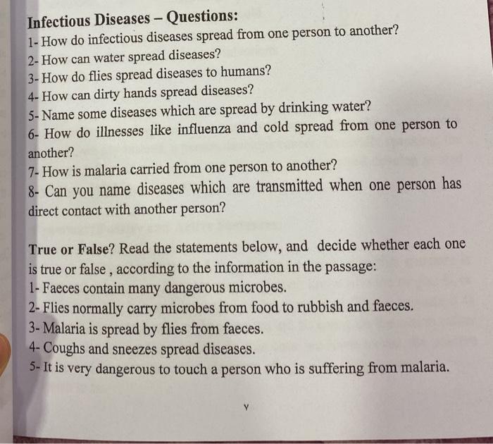 Solved Infectious Diseases - Questions: 1- How do infectious | Chegg.com