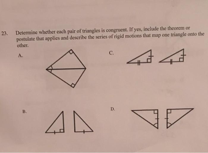 Solved 23. Determine whether each pair of triangles is | Chegg.com