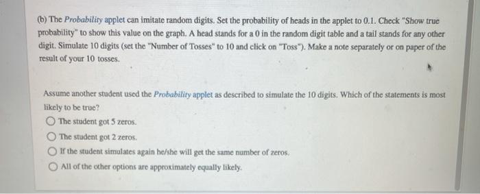 Solved The table of random digits (Table B) was produced by | Chegg.com
