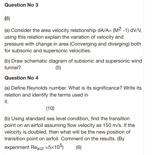 Solved Question No 3 (8) (a) Consider the area velocity | Chegg.com