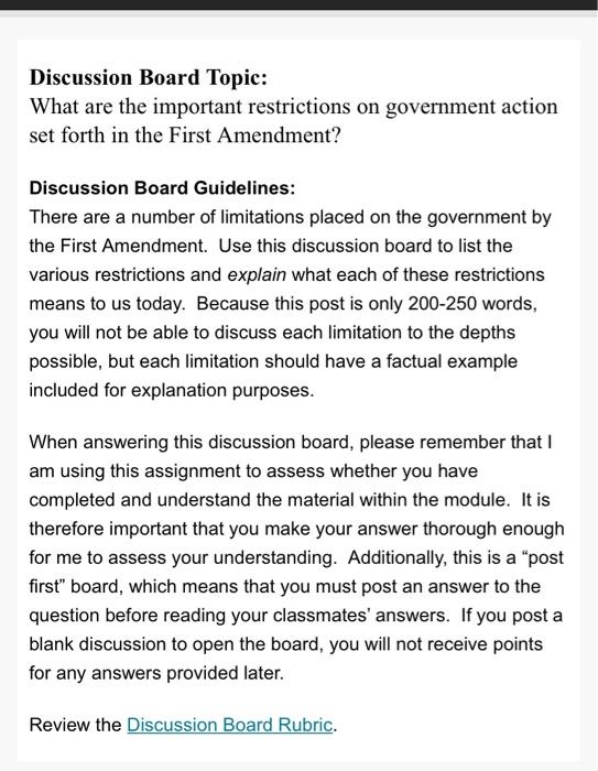 Discussion Board Topic: What are the important | Chegg.com