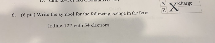 Solved A z Xcharge 6. (6 pts) Write the symbol for the | Chegg.com