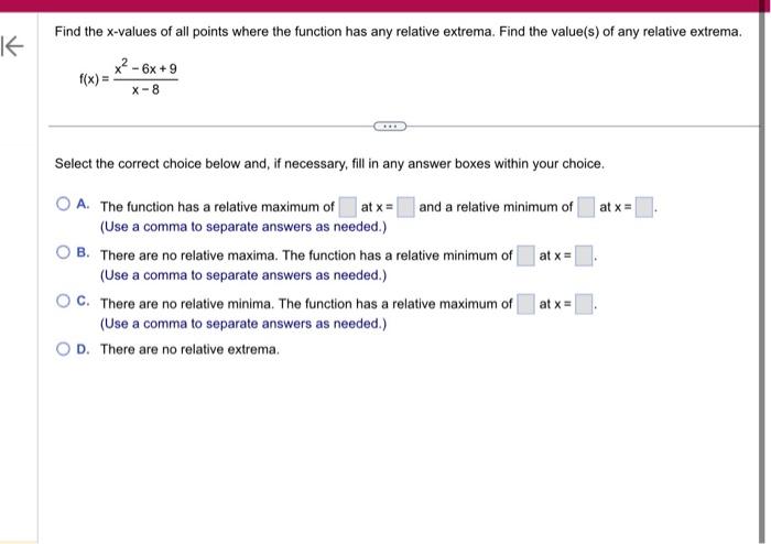 Solved Find the x-values of all points where the function | Chegg.com