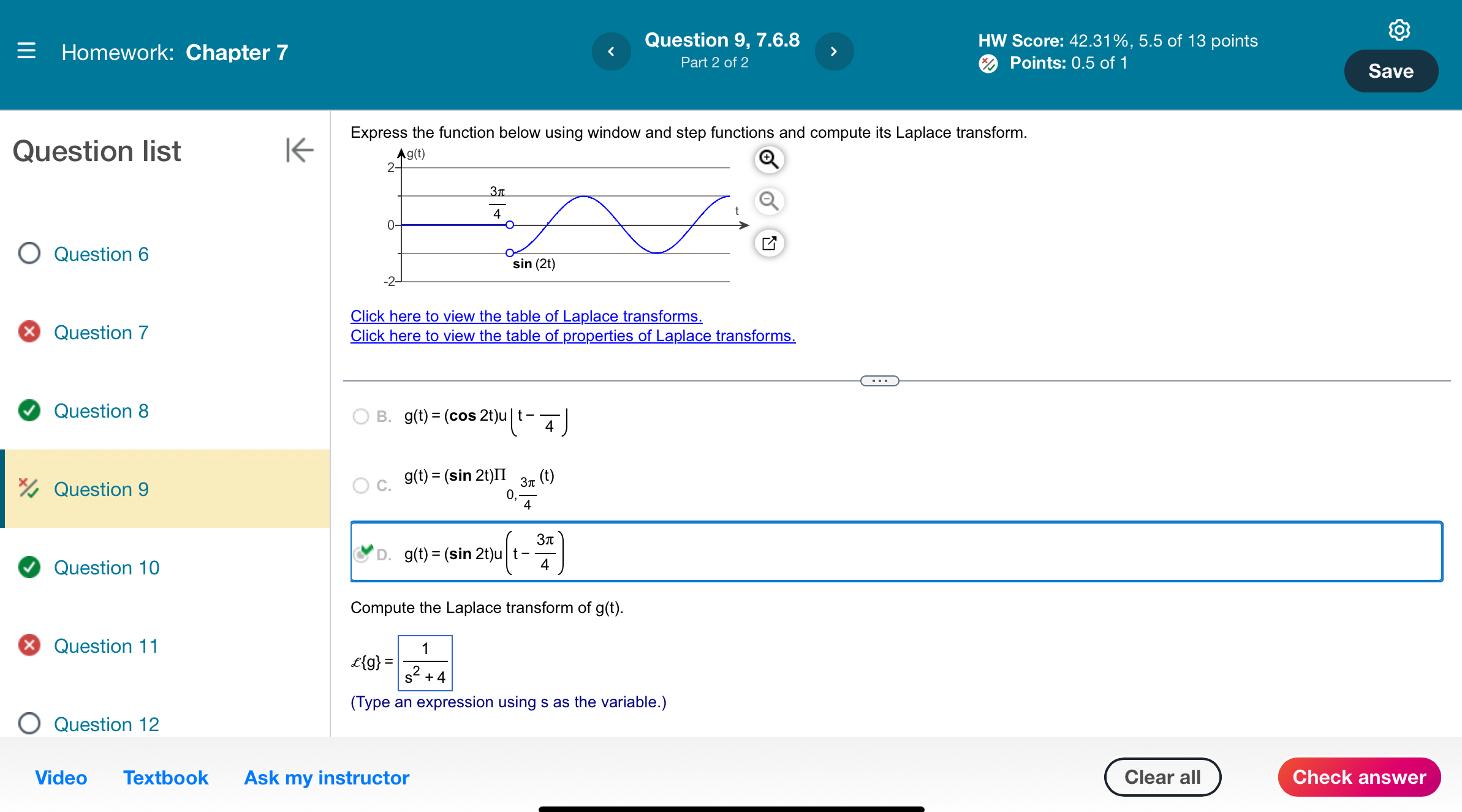 Solved Homework: Chapter 7Question 9, 7.6.8HW Score: | Chegg.com Solved Homework: Chapter 7Question 9, 7.6.8HW Score: | Chegg.com
