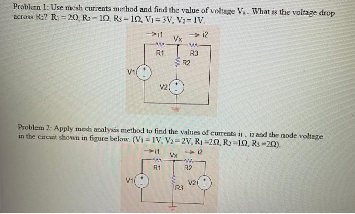 Solved Problem 1: Use mesh currents method and find the | Chegg.com