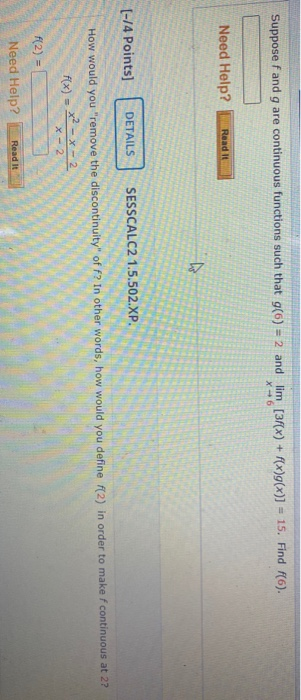 Solved Suppose fand g are continuous functions such that | Chegg.com