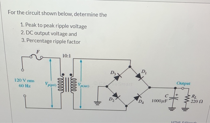 Solved For the circuit shown below, determine the peak value | Chegg.com