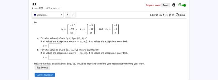 Solved Let F1=⎣⎡−8−7248⎦⎤,t2=⎣⎡−3−2718⎦⎤, and v3=⎣⎡−1−4h⎦⎤ | Chegg.com