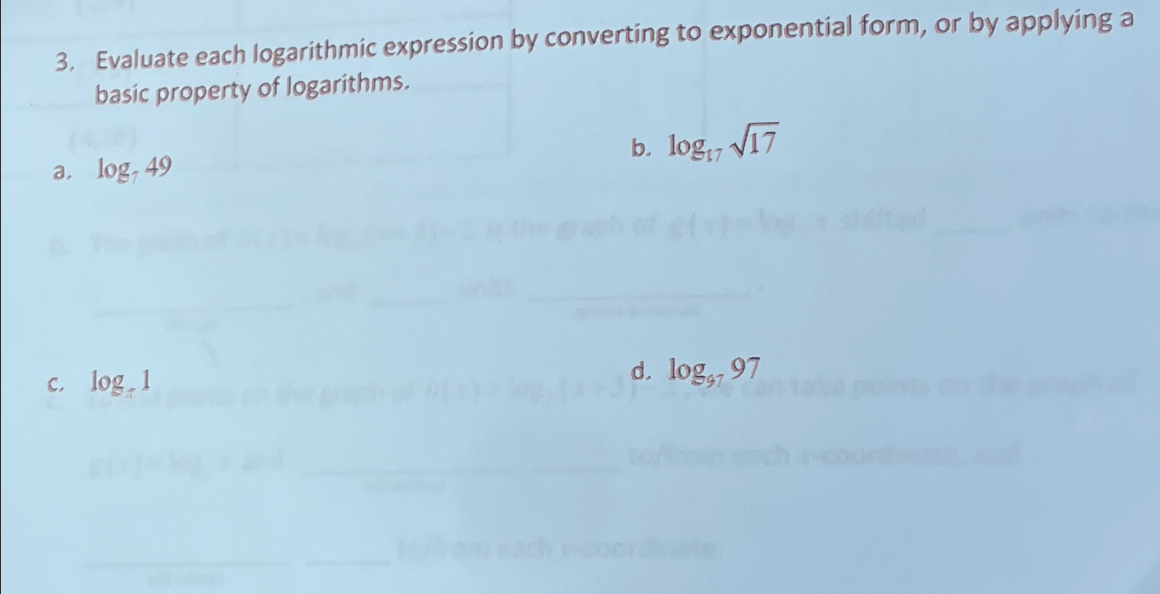 Solved Evaluate each logarithmic expression by converting to | Chegg.com