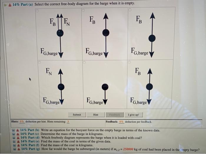 Solved (25\%) Problem 2: A barge floating in fresh water \( | Chegg.com