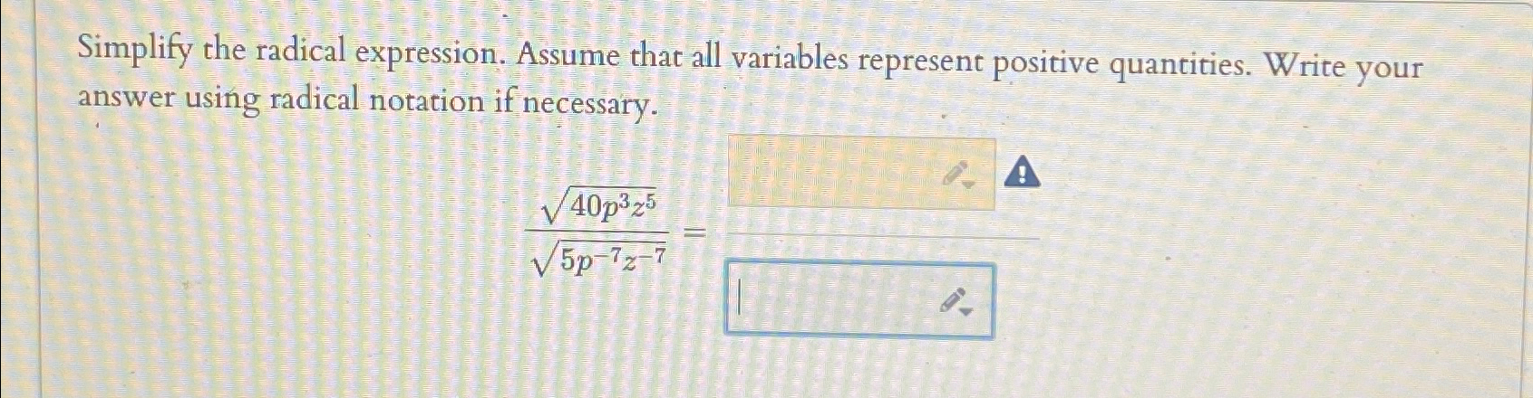Solved Simplify the radical expression. Assume that all | Chegg.com