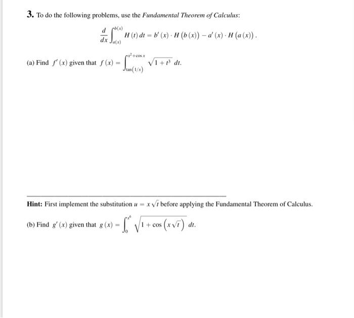 Solved 3. To do the following problems, use the Fundamental | Chegg.com