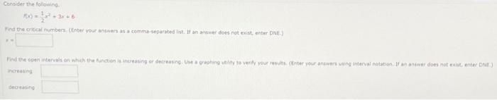 Solved Consider the following. f(x)=21x2+3x+6 moreaing | Chegg.com