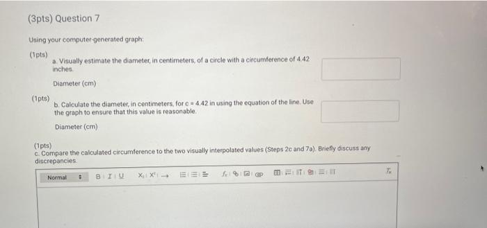 Diameter and circumference measurements rowerted tn | Chegg.com