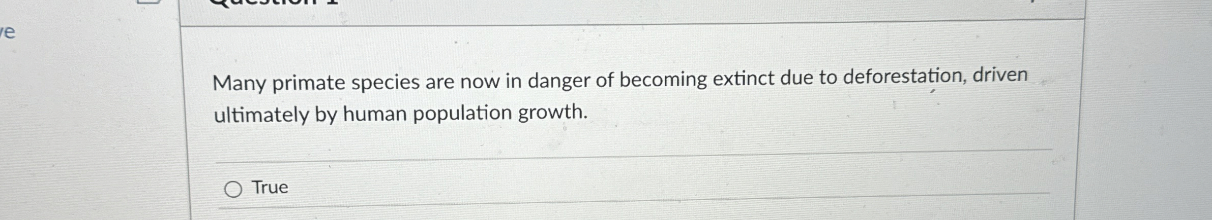 Solved Many primate species are now in danger of becoming | Chegg.com