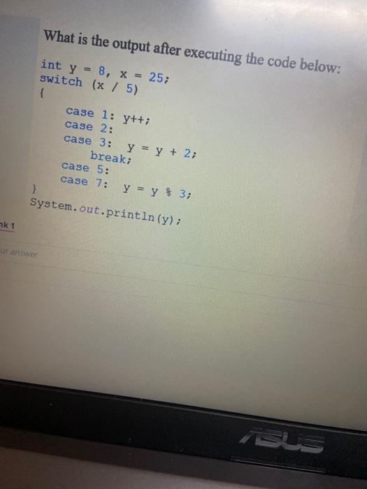 Solved What is the output after executing the code below: | Chegg.com