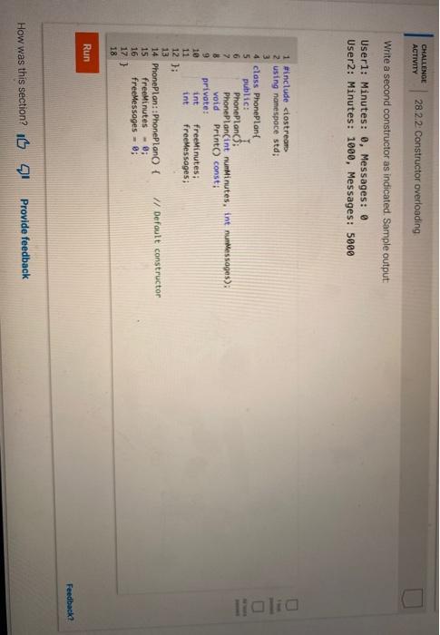 Solved CHALLENGE ACTIVITY 28.2.2: Constructor overloading | Chegg.com