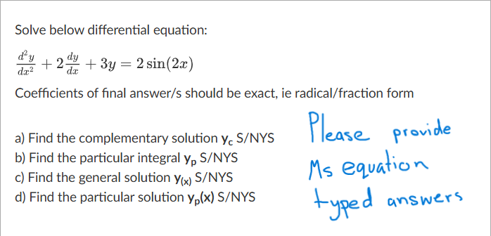 Solved Solve below differential | Chegg.com
