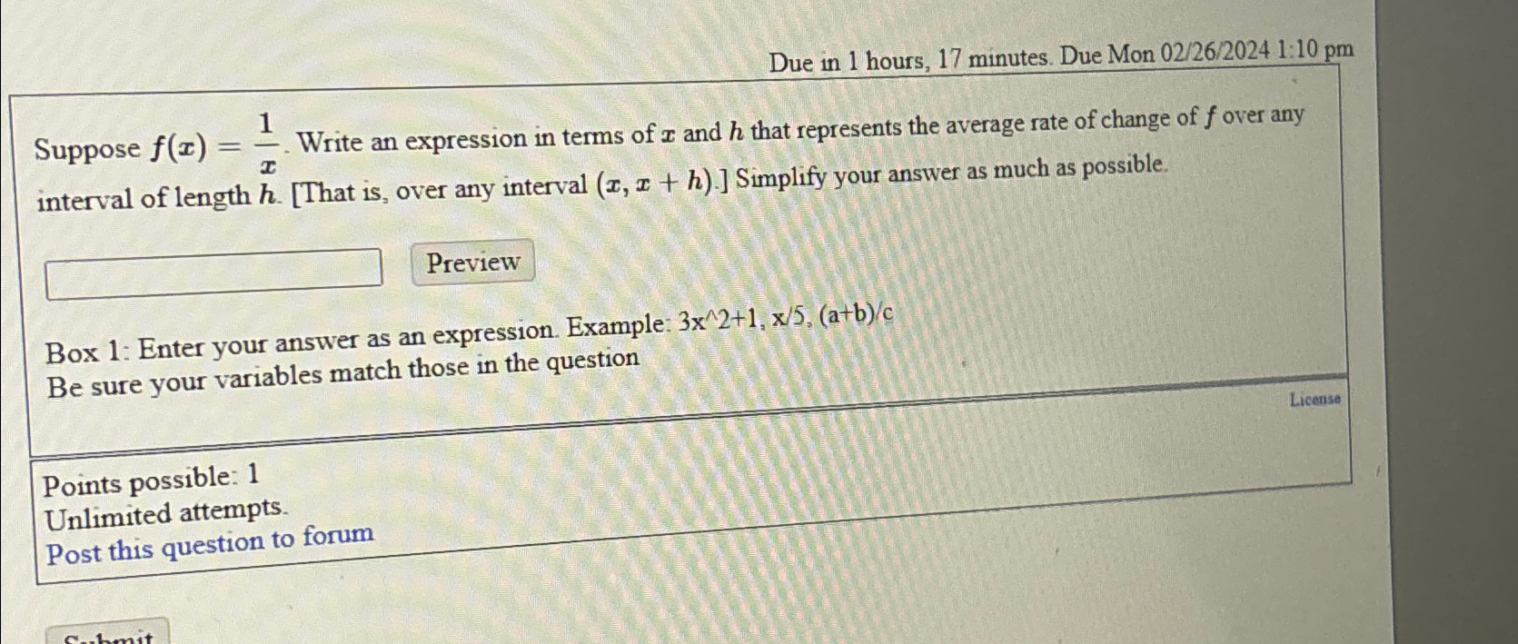 Solved Due in 1 ﻿hours, 17 ﻿minutes. Due Mon 02/26/2024 1:10 | Chegg.com