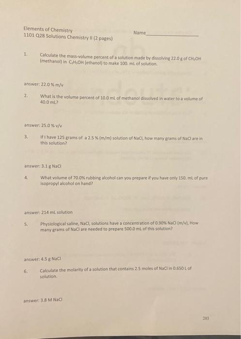 Solved Elements of Chemistry 1101 Q26 Stoichiometry | Chegg.com