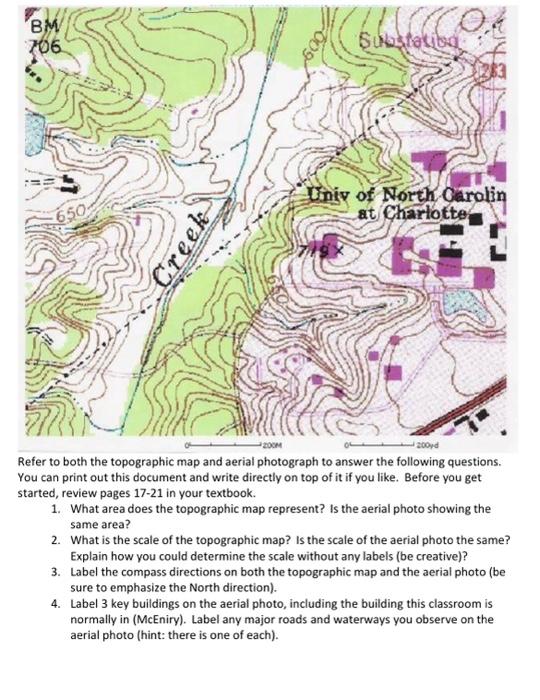 Refer to both the topographic map and aerial | Chegg.com