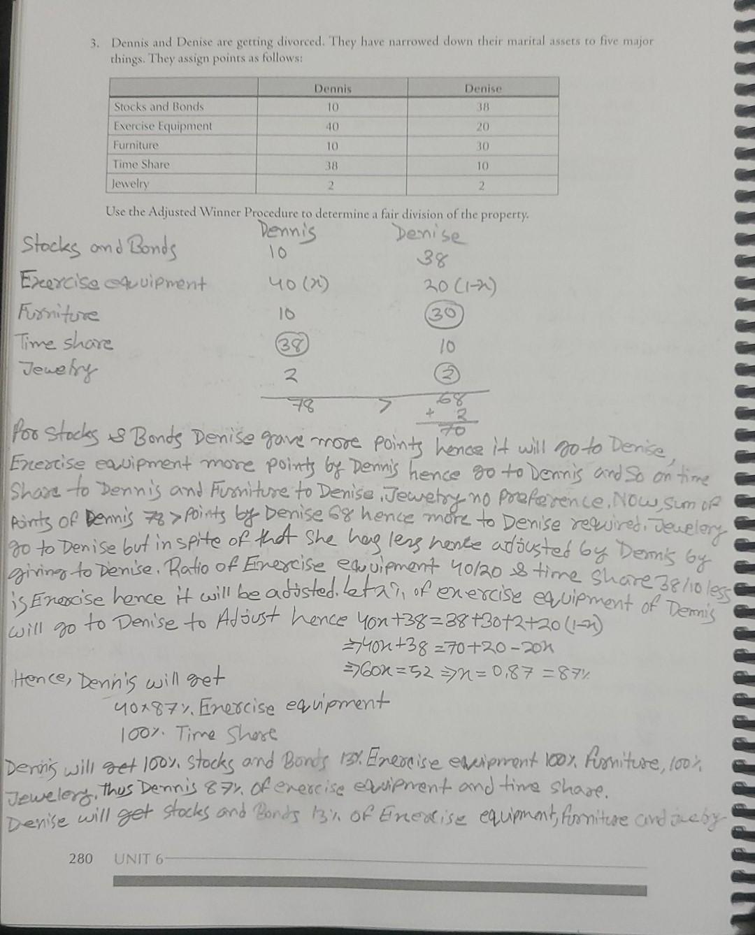 Solved Fair Division of Divisible Objects Worksheet 1. Bobby | Chegg.com