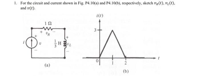 Solved For the circuit and current shown in Fig. P4.10(a) | Chegg.com