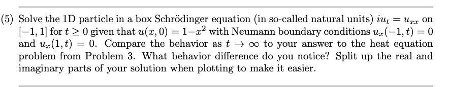 (5) ﻿Solve the 1D particle in a box Schrödinger | Chegg.com