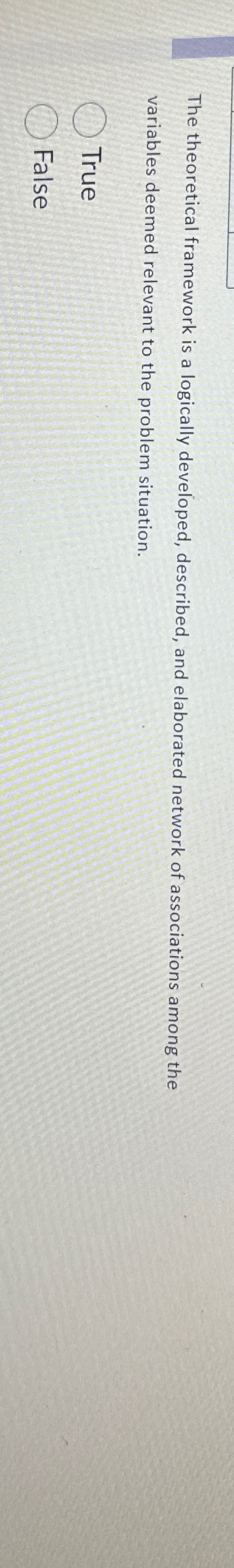 Solved The theoretical framework is a logically developed, | Chegg.com