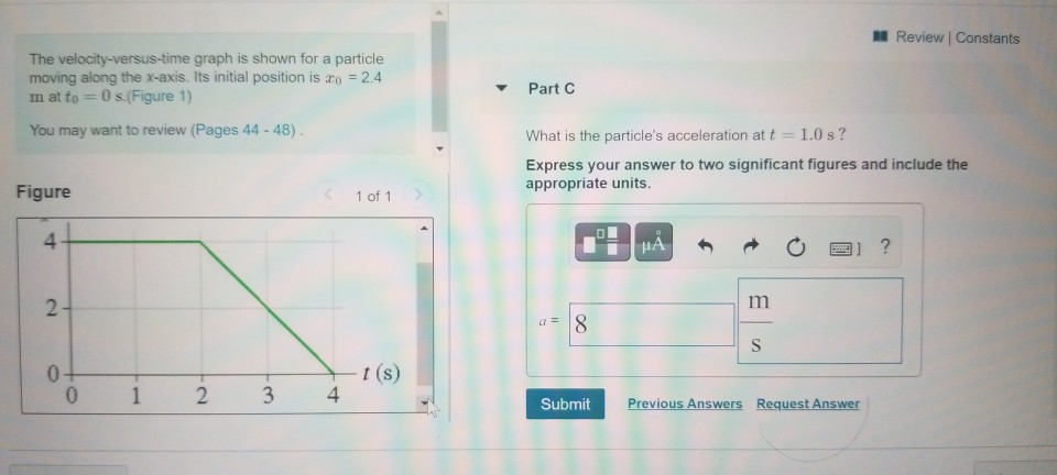 Solved what is particles postion at t=3.0s ? x=? what is | Chegg.com