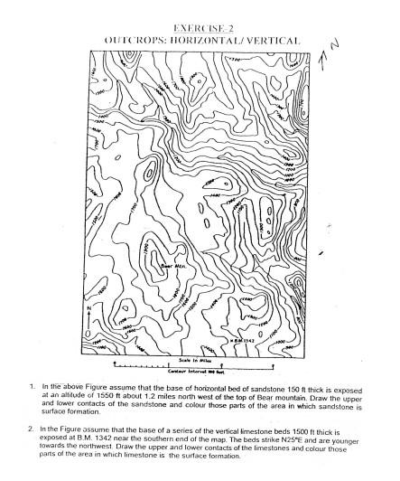EXERCISE 2 OUTCROPS: HORIZONTAL/ VERTICAL B4 1 In the | Chegg.com